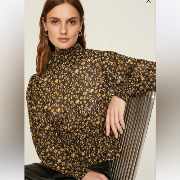 MINKPINK | Tops | Nwt Mink Pink Revolve Mira Shirred High Collar Sheer ...